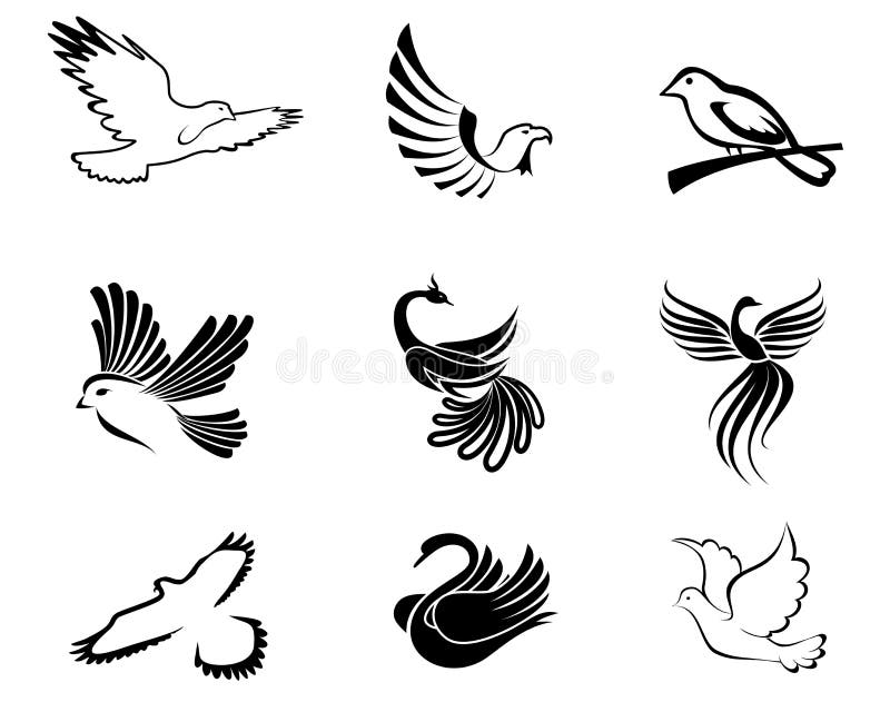 Bird symbols stock vector. Illustration of isolated, hope - 17750704