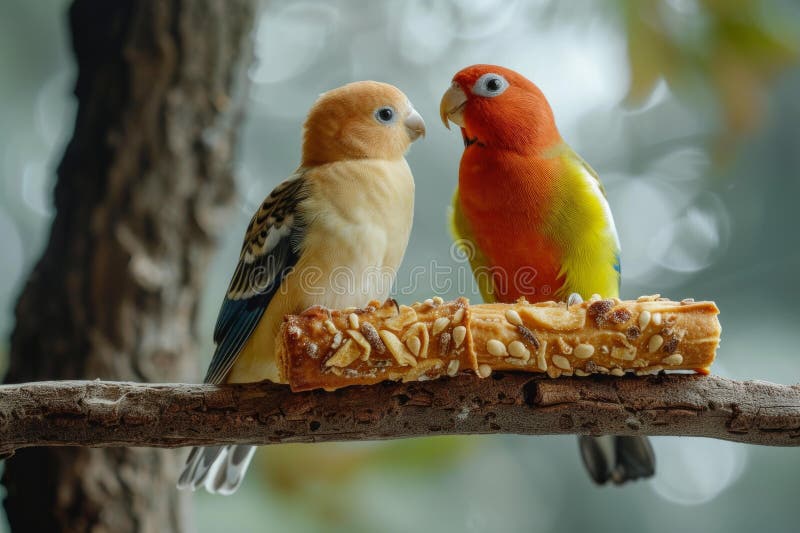 Bird Take Cracker Food. Generate Ai Stock Photo - Image of color ...
