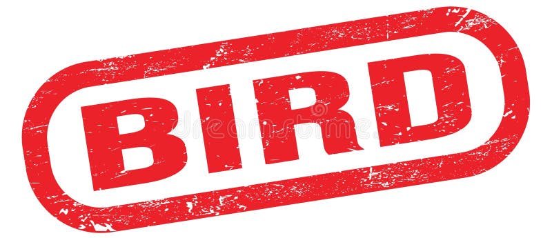 BIRD, Text on Red Rectangle Stamp Sign Stock Illustration ...