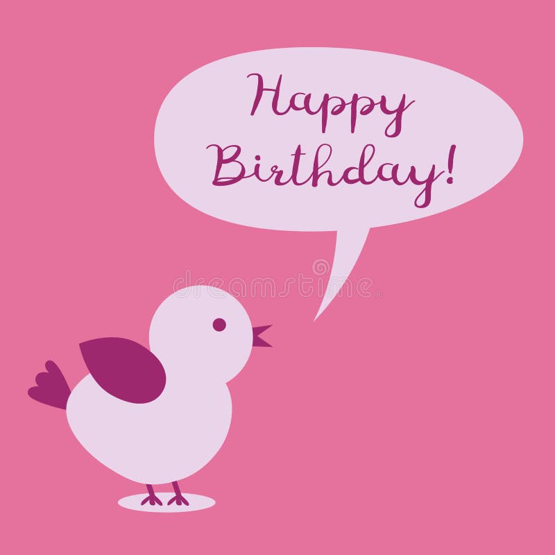 Bird with a Thought Bubble and the Text Happy Birthday! Stock Vector ...