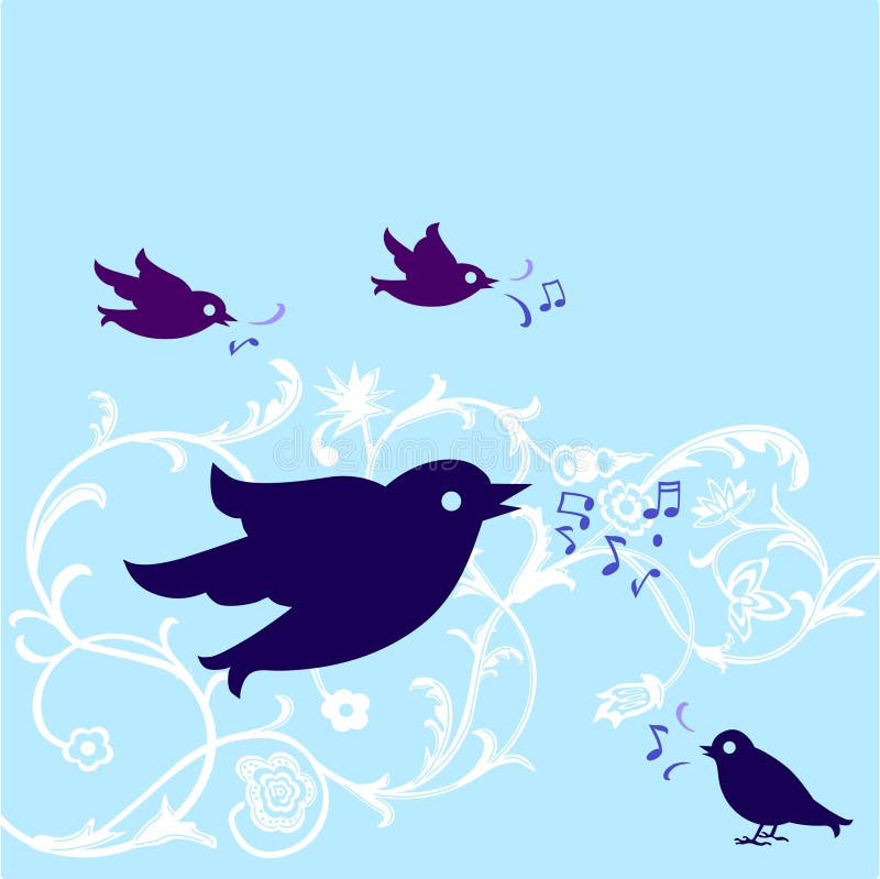 Tweet birds stock vector. Illustration of announcement - 13141979