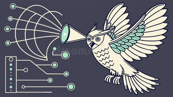 Bird Transmitting Signal Communication Technology Illustration Vector ...
