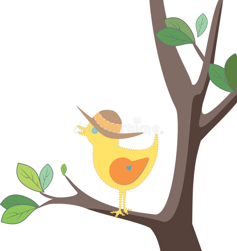 Bird in Tree stock vector. Illustration of season, branch - 94034189