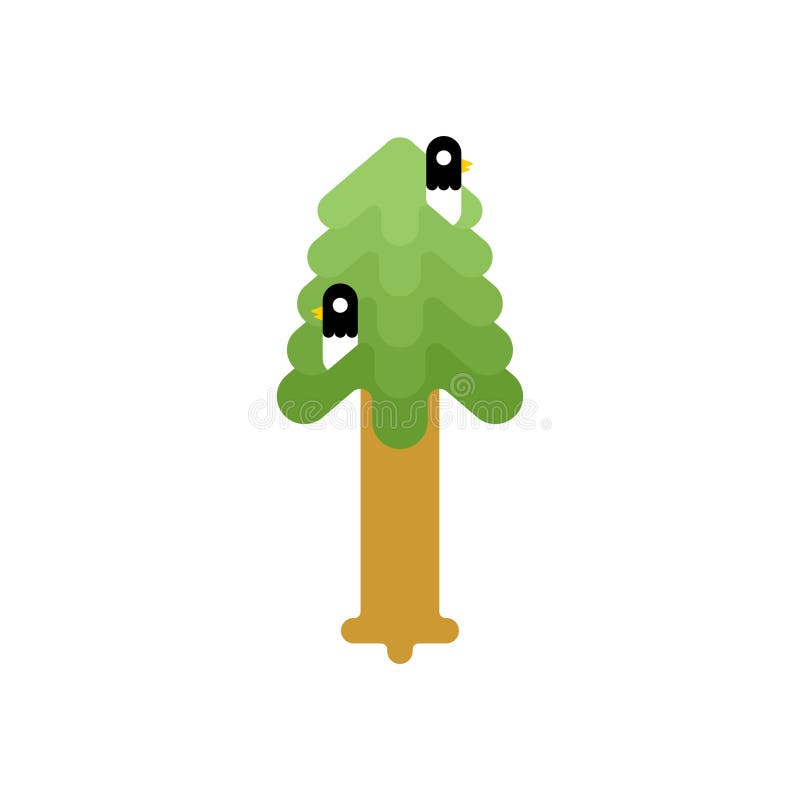 Bird on Tree. Nature Illustration Stock Vector - Illustration of ...