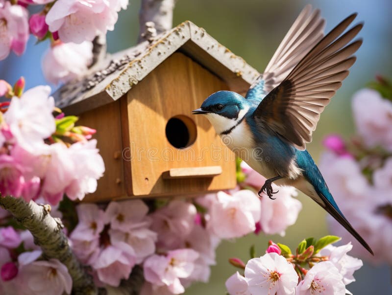 Bird Tree Swallow stock illustration. Illustration of perched - 293698844
