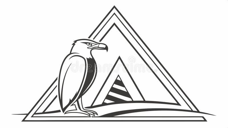 Bird in Triangle Frame, Avian Art and Geometric Design Vector Design ...