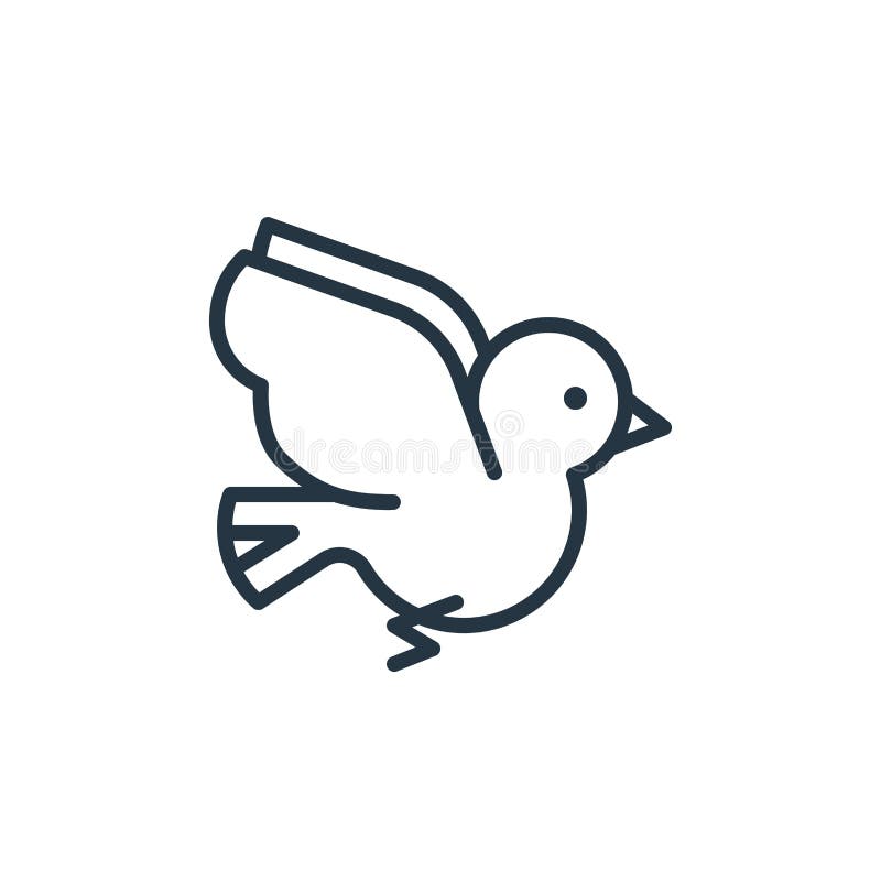Bird Vector Icon. Bird Editable Stroke. Bird Linear Symbol for Use on ...
