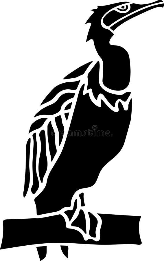 Bird Vector Stencil, Black and White Stock Vector - Illustration of ...