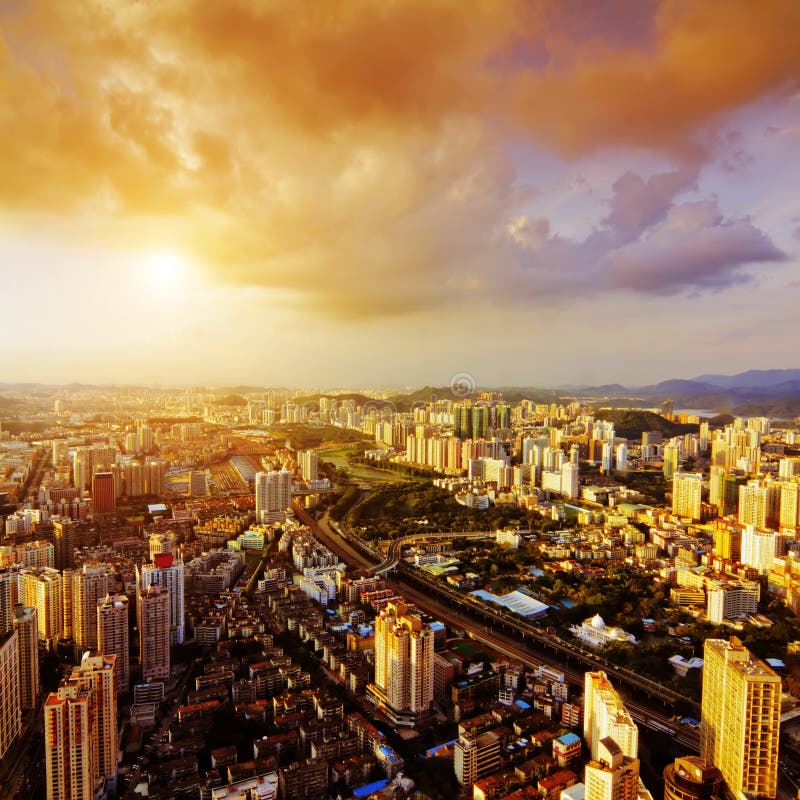 Chinese city stock photo. Image of chinese, aerial, architecture - 29816518