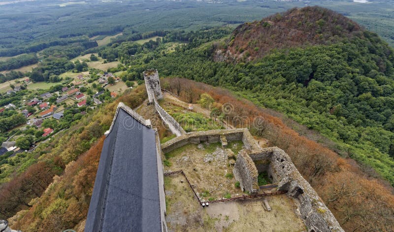 Bird View of the Damaged Wall with Monumental Tower Stock Photo - Image ...