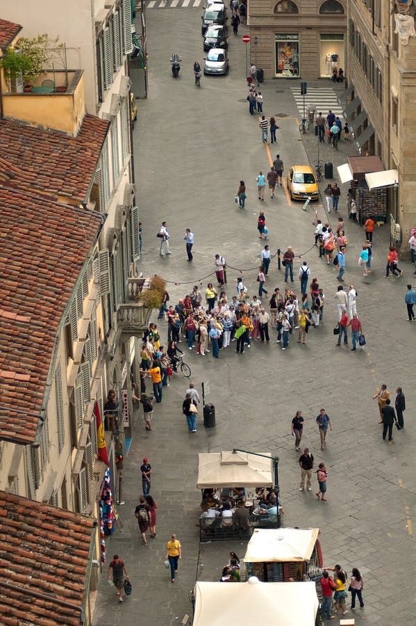 Bird View in a Florence Street Editorial Stock Photo - Image of europe ...
