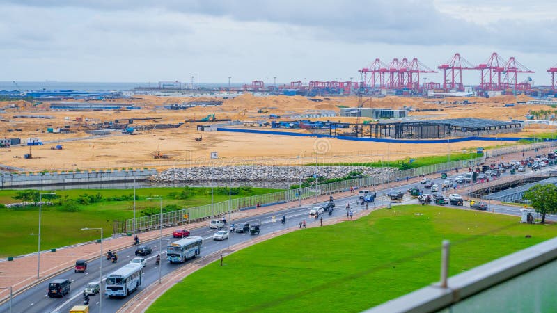 Bird View of the New Developing Port City Project in Sri Lanka Stock ...