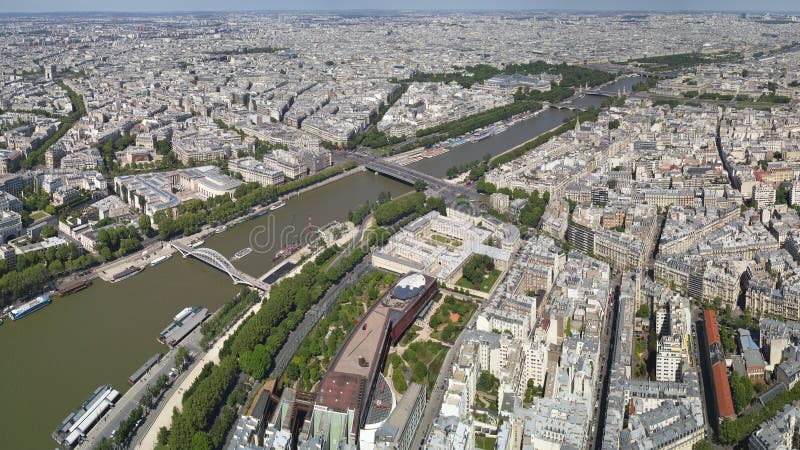 Bird View of Paris and Seine Stock Photo - Image of green, design: 24774958