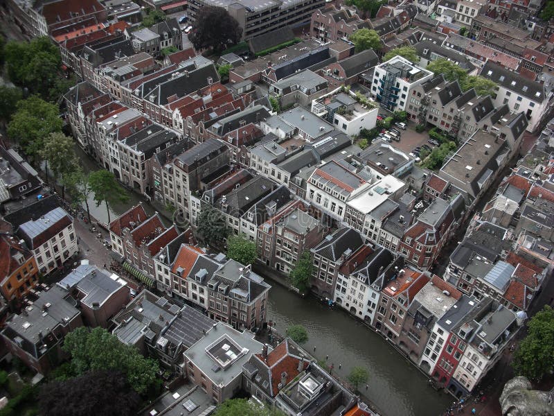 Bird View of Utrecht, Netherland Stock Image - Image of green, bell ...