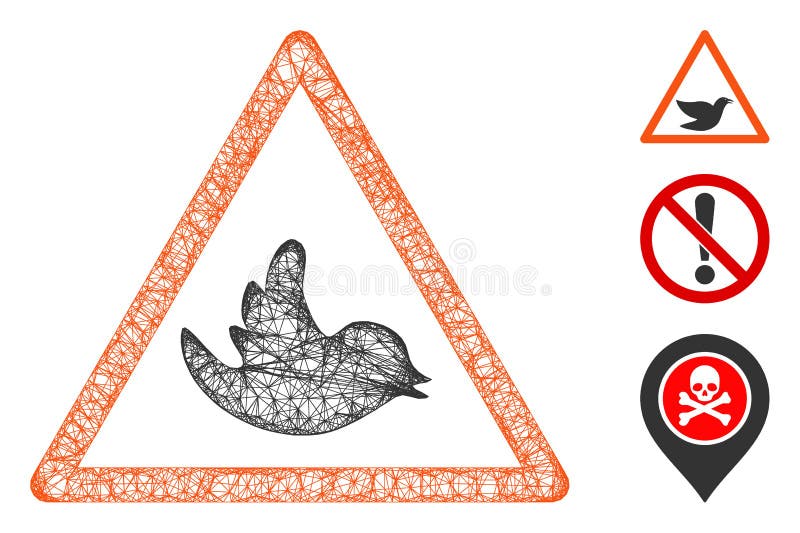 Bird Warning Polygonal Web Vector Mesh Illustration Stock Vector ...