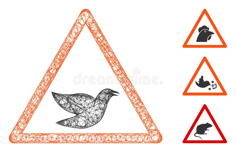 Bird Warning Polygonal Web Vector Mesh Illustration Stock Vector ...