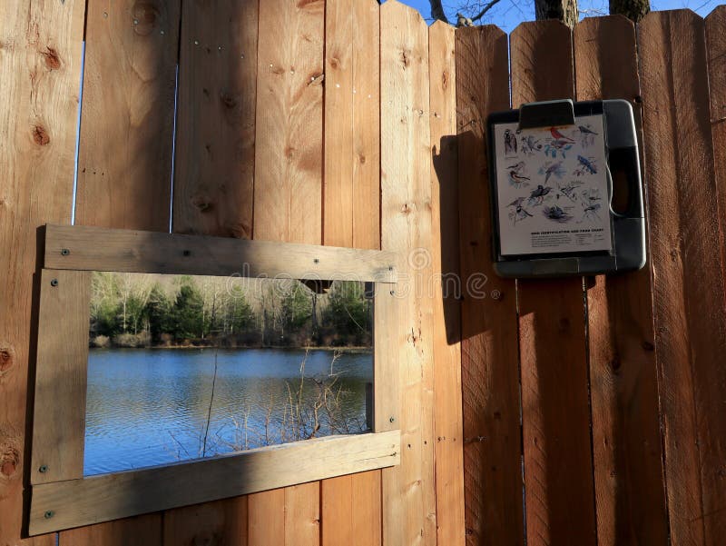 Bird Watching Blind with Viewing Window Close Up Stock Photo - Image of ...