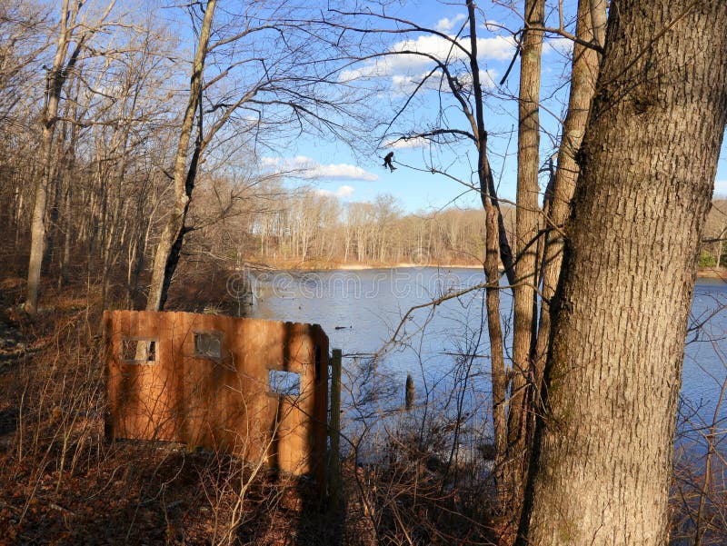 Bird Watching Blind with Viewing Windows Stock Photo - Image of woods ...