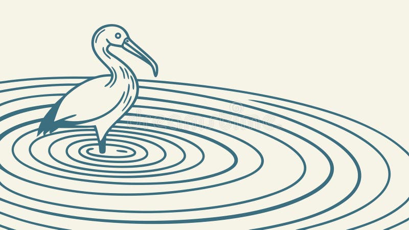 Bird in Water Creating Ripples Nature Vector, Vector Design Generative ...