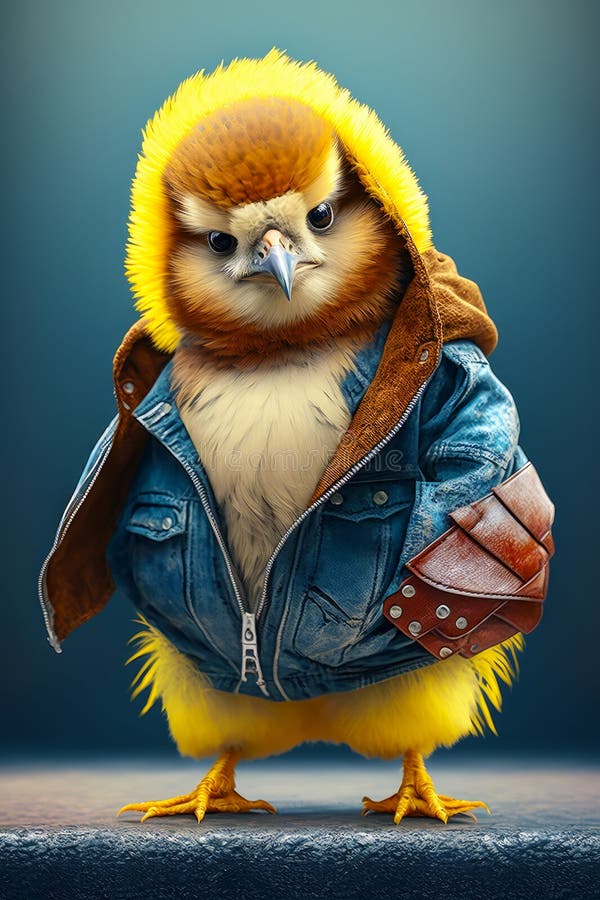 Bird Wearing Jacket and Jacket with Hoodie on it. Generative AI Stock ...