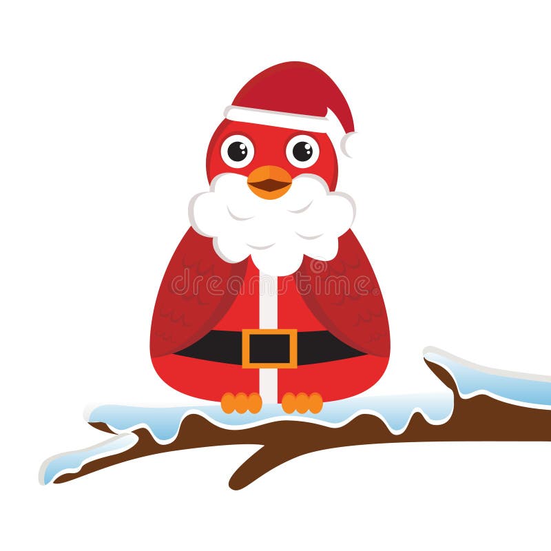 Bird wearing Santa costume stock vector. Illustration of mascot - 21866813
