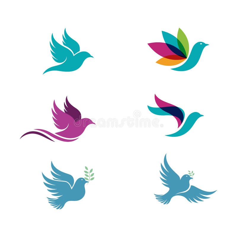 Bird Wing Dove Icon Template Stock Vector - Illustration of dove, hope ...