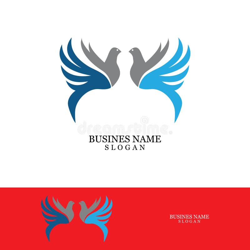 Bird Wing Dove Logo Template Stock Vector - Illustration of dove ...