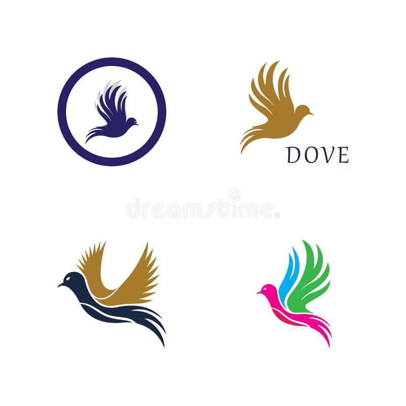 Bird Wing Dove Logo Template Stock Vector - Illustration of majestic ...