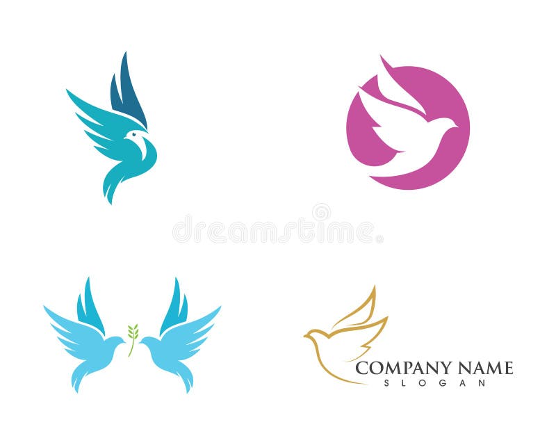 Bird Wing Dove Logo Template Stock Vector - Illustration of beautiful ...