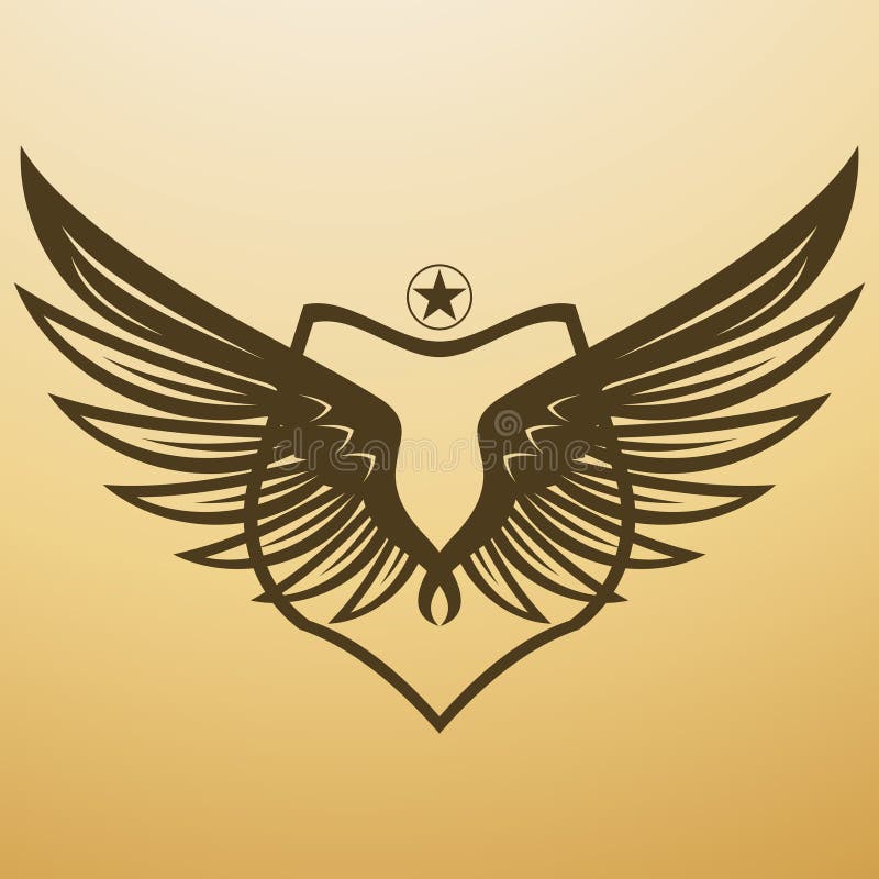 Bird wing shield logo stock vector. Illustration of shape - 286597787