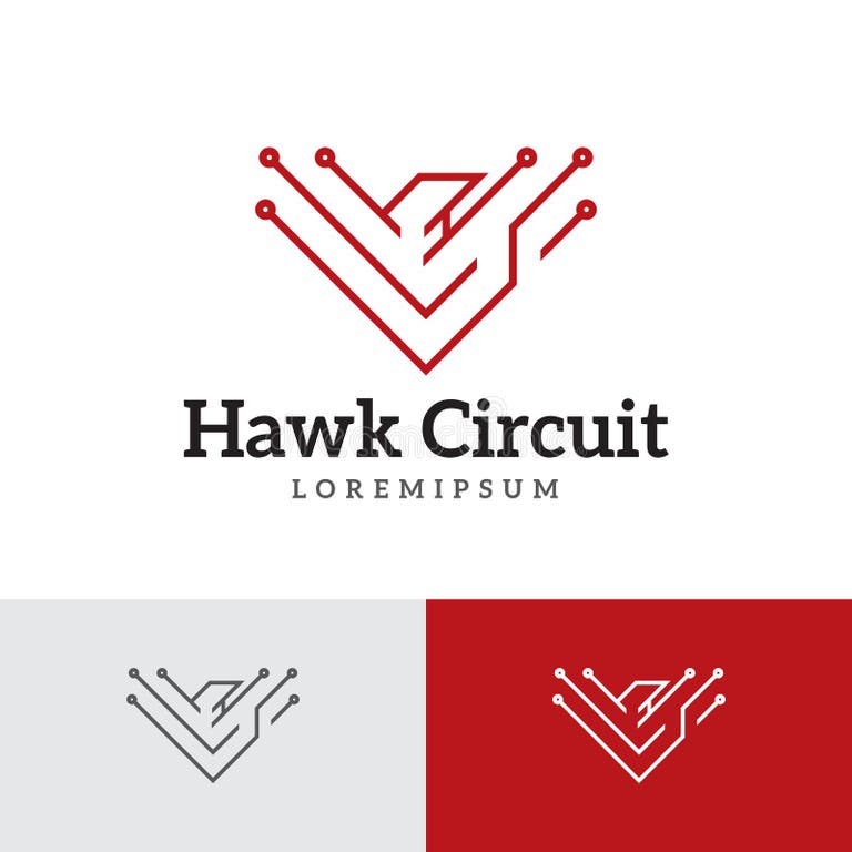 Bird Wings Eagle Circuit Electronic Technology Logo Template Stock ...