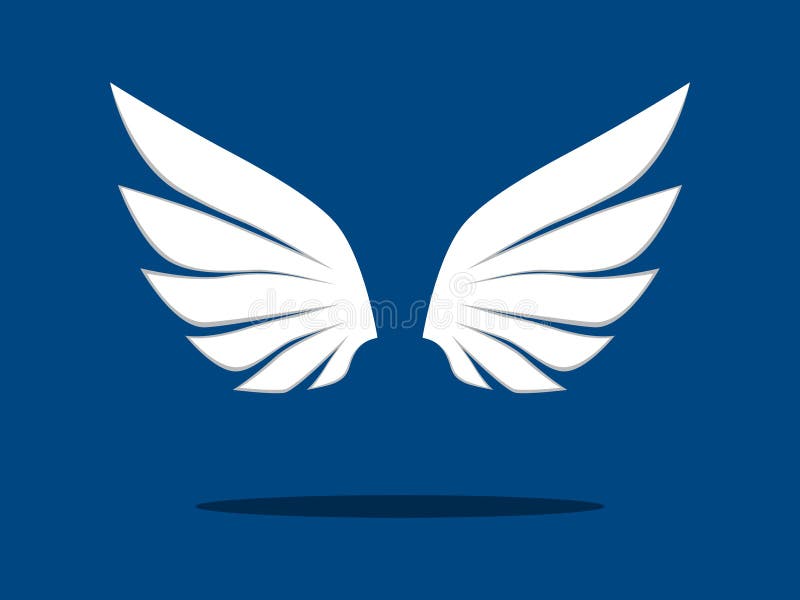 Bird Wings or White Angels. Pair of Wings. Vector Illustration Stock ...