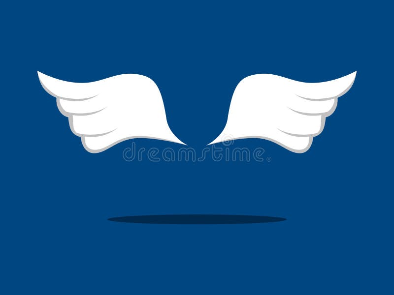 Bird Wings or White Angels. Pair of Wings Stock Vector - Illustration ...