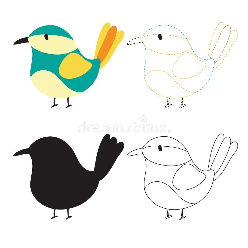 Bird Worksheet Vector Design for Kid Stock Vector - Illustration of ...