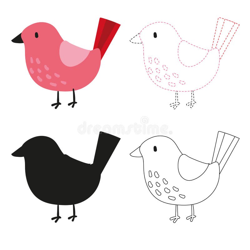 Bird Worksheet Vector Design for Kid Stock Vector - Illustration of ...