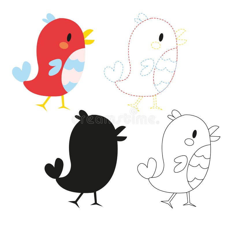 Bird Worksheet Vector Design for Kid Stock Vector - Illustration of ...