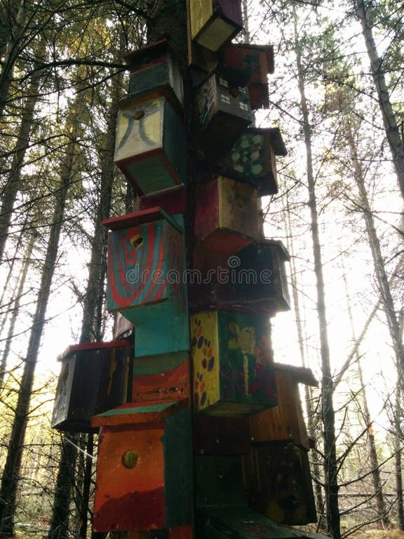 Birdboxes stock image. Image of abriachan, boxes, colourful - 86684783