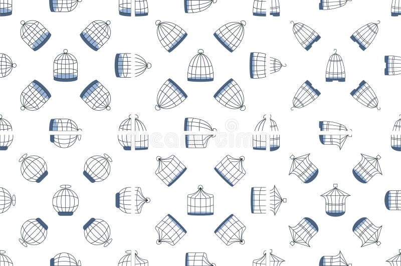 Birdcage Seamless Pattern Showing Freedom and Captivity Concepts Stock ...