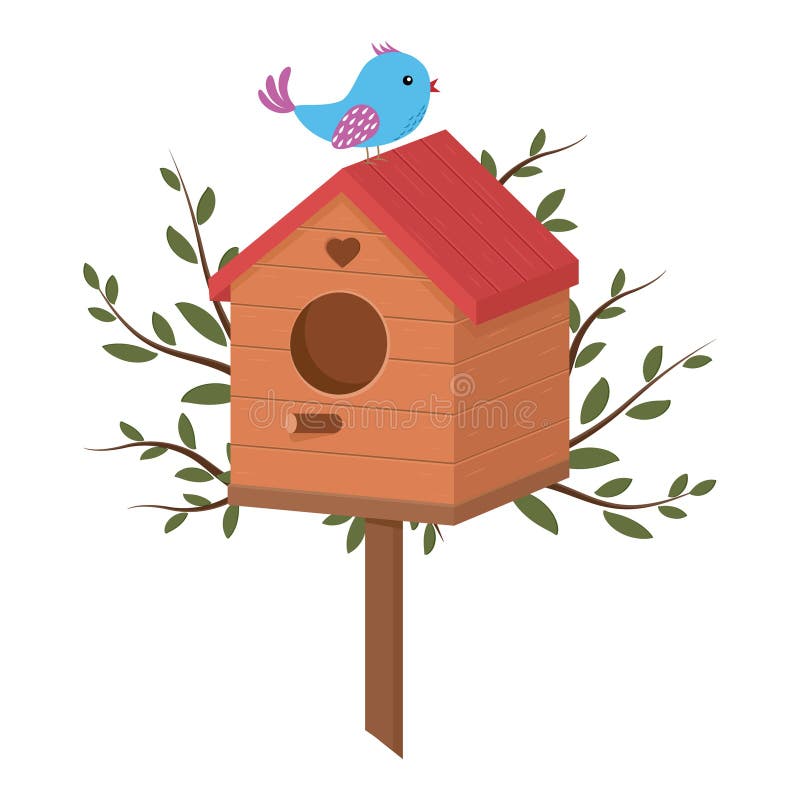 A Birdhouse for Birds, Isolated on a White Background. Cartoon Vector ...
