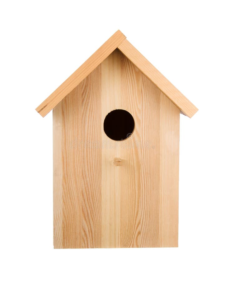 Birdhouse Isolated. Frontal View Stock Photo - Image of background ...