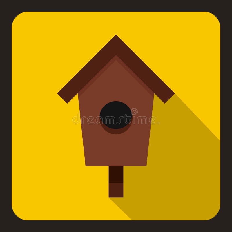 Birdhouse or Nesting Box Icon. Flat Style Stock Vector - Illustration ...