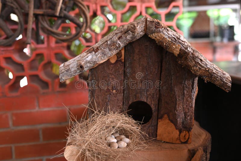 Birdhouse Rustic Object Wooden Birdhouse Stock Image - Image of hanging ...