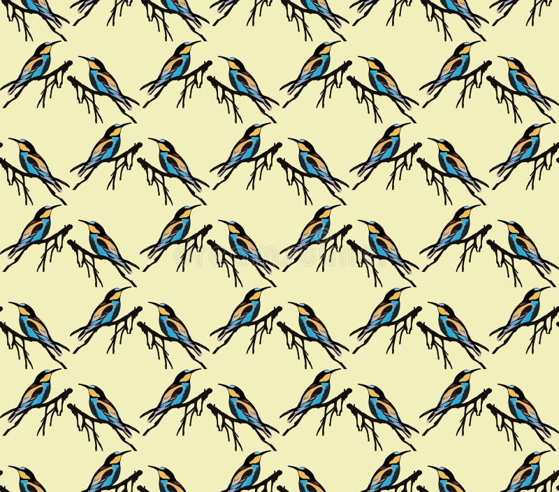 Birds Abstract pattern stock vector. Illustration of floral - 77272617