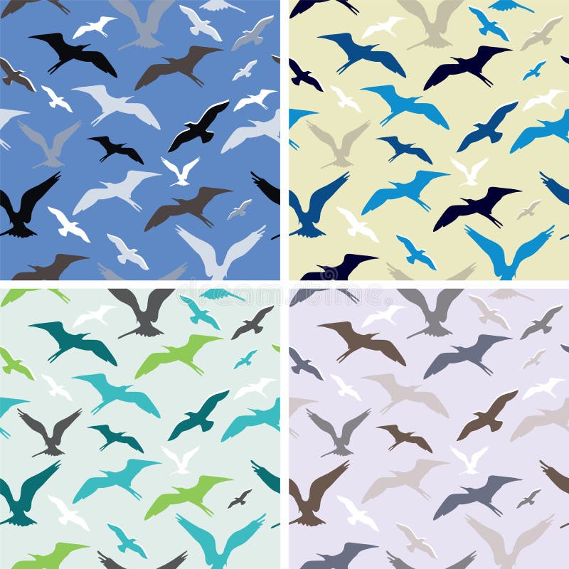 Birds Abstract Seamless Pattern Stock Vector - Illustration of seamless ...