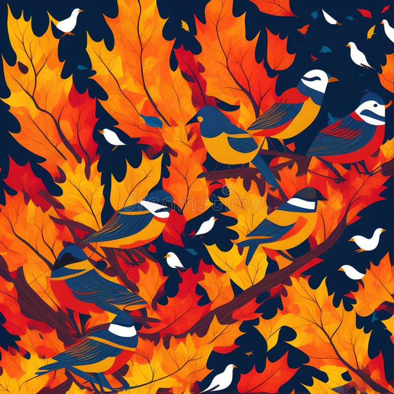 Birds Art, Generative AI Illustration Stock Illustration - Illustration ...