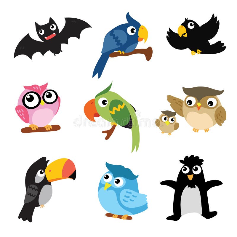 Birds Character Vector Design Stock Illustration - Illustration of ...