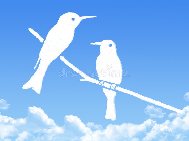 Birds cloud shape stock illustration. Illustration of flight - 140776154