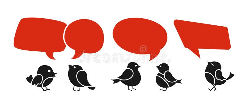 Birds Chat with Colourful Speech Bubbles Vector Background Stock Vector ...