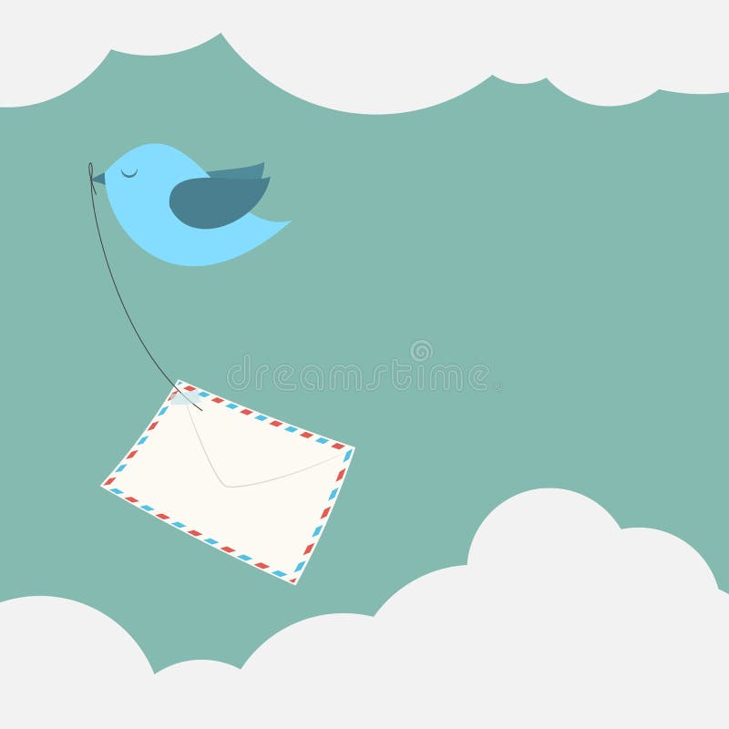 Birds delivering mail. stock vector. Illustration of bring - 52102515