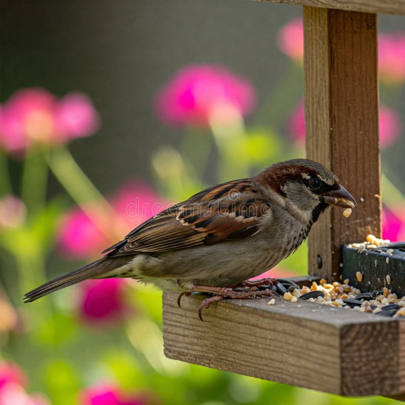 Birds are eating stock illustration. Illustration of feathers - 374473733